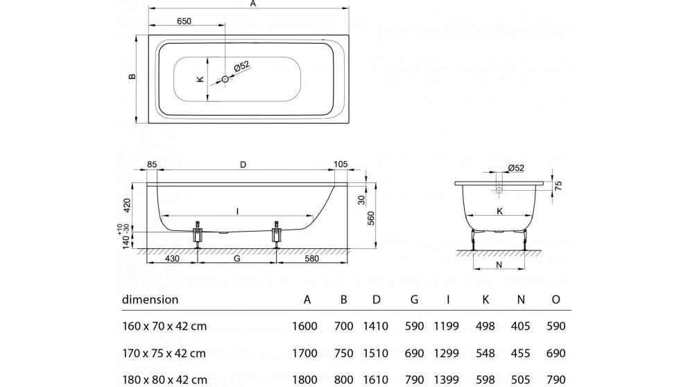 BetteSelect Bath Argent Rectangular Bath | The Bathroom Biz